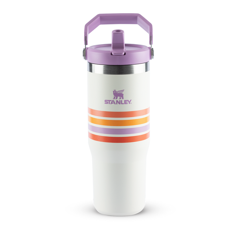 Tumbler Térmico Flip Straw Varsity Cream Lilac Stripes | 887ml ...